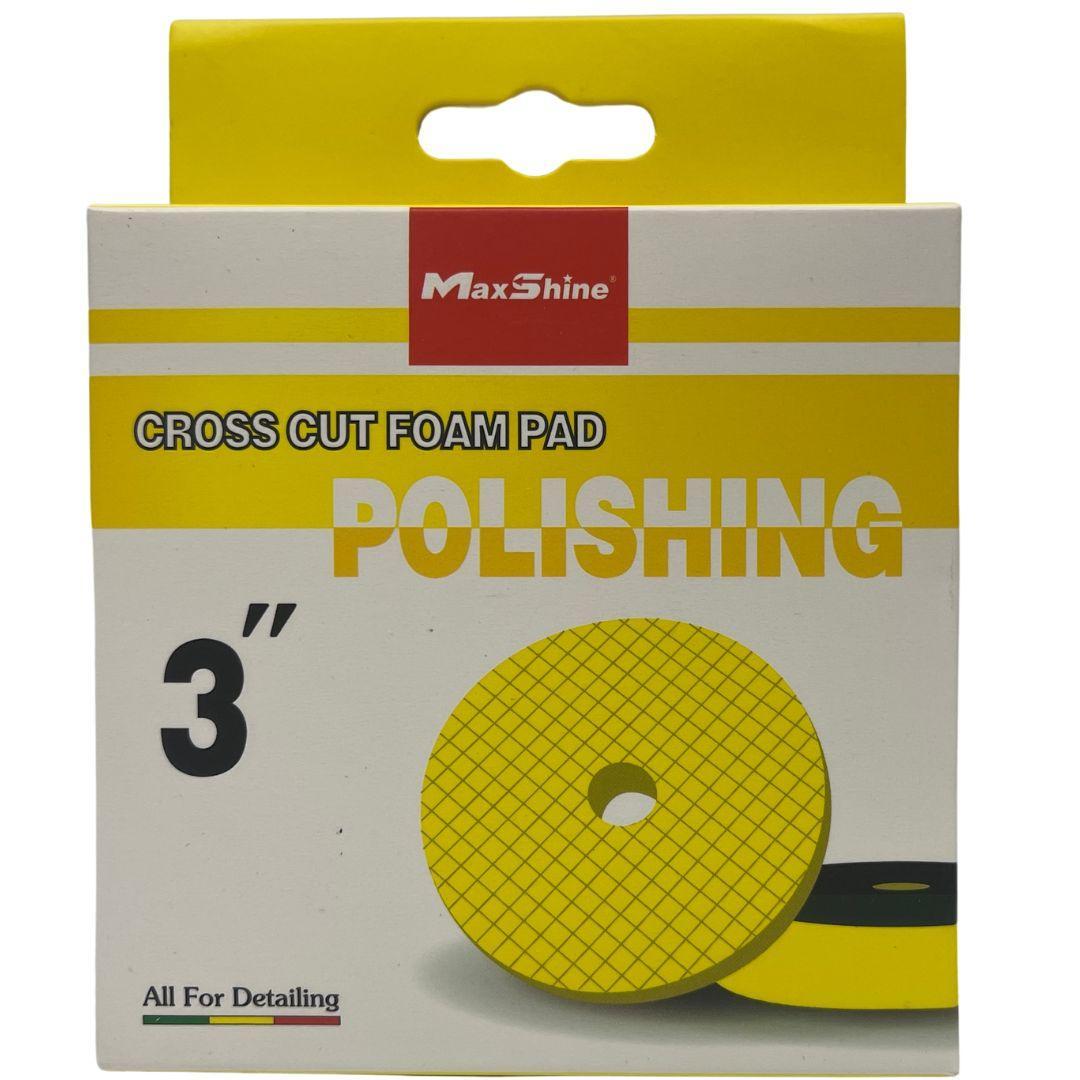 Maxshine Cross Cut Foam Pad - Yellow Polishing - 3 inch